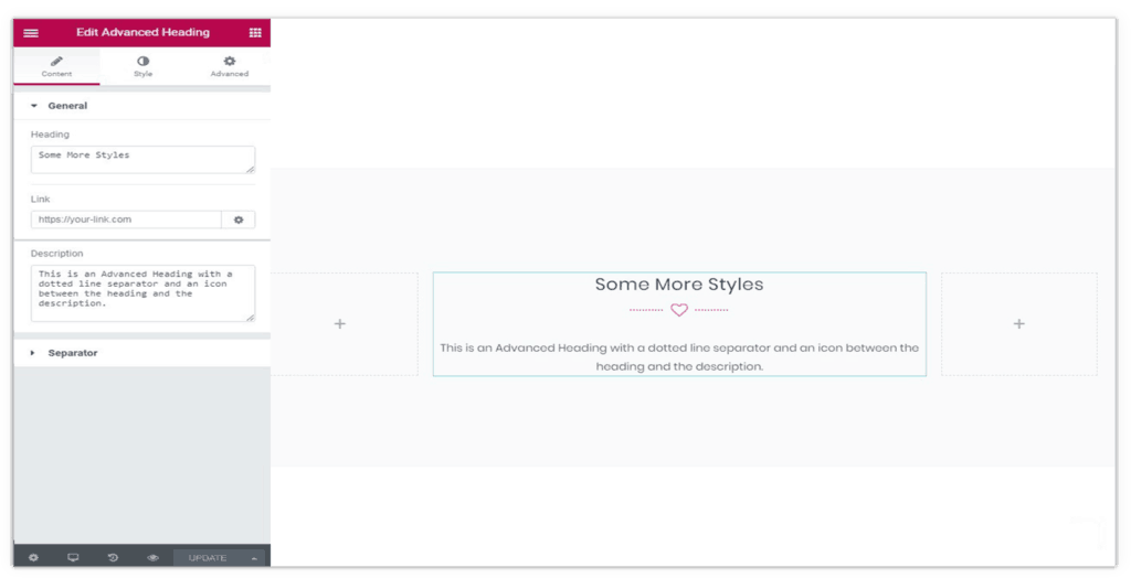 Advanced Heading Widget