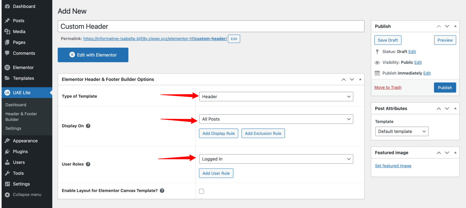 How to Create Headers or Footers with Elementor?