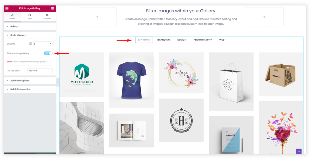 How to Design Filterable Image Gallery?