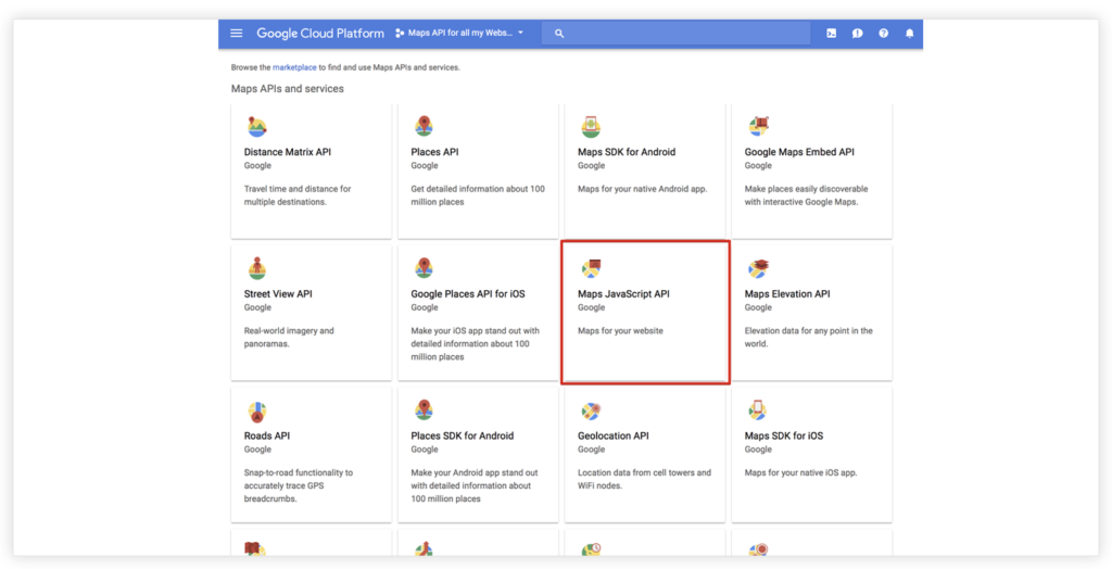 How to create Google API key in Google Maps Widget of UAE?