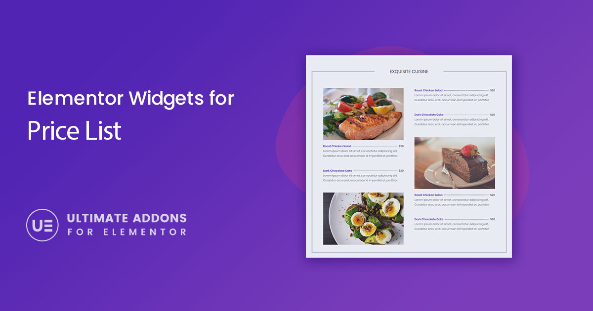 Elementor Price List Widget Ultimate Addons For Elementor