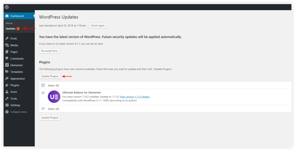 How to Update Ultimate Addons for Elementor Plugin?