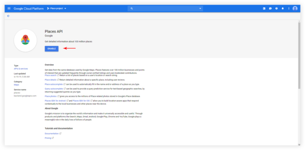 How to get Google Places API key?