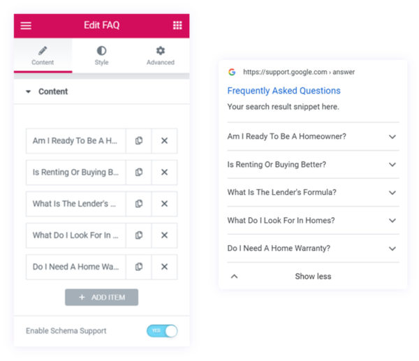 FAQ Widget for Elementor