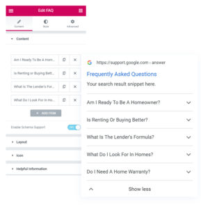 FAQ Widget for Elementor