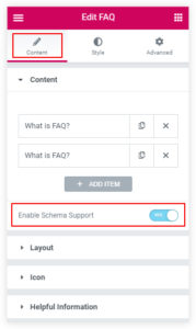FAQ Widget for Elementor