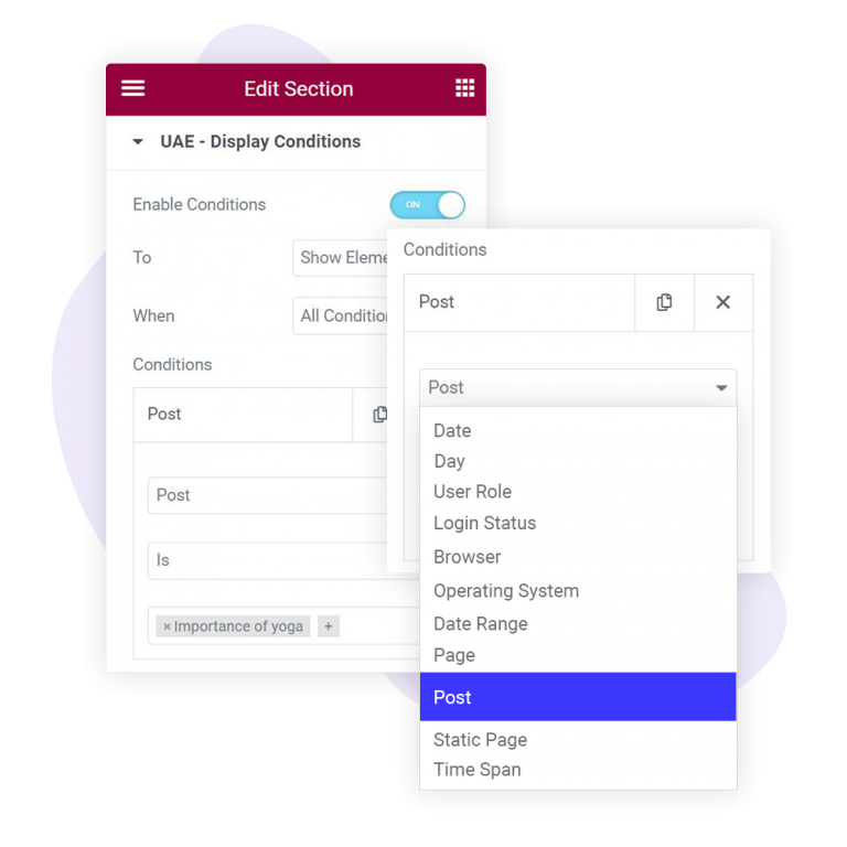 Display Conditions for Elementor Widgets - Personalise User Experience