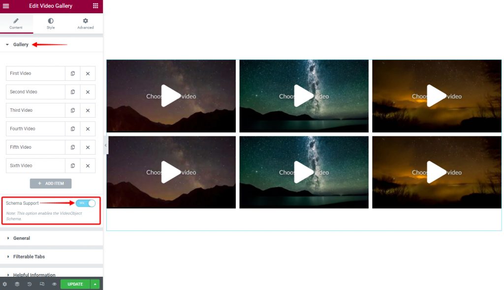 Video Gallery Widget