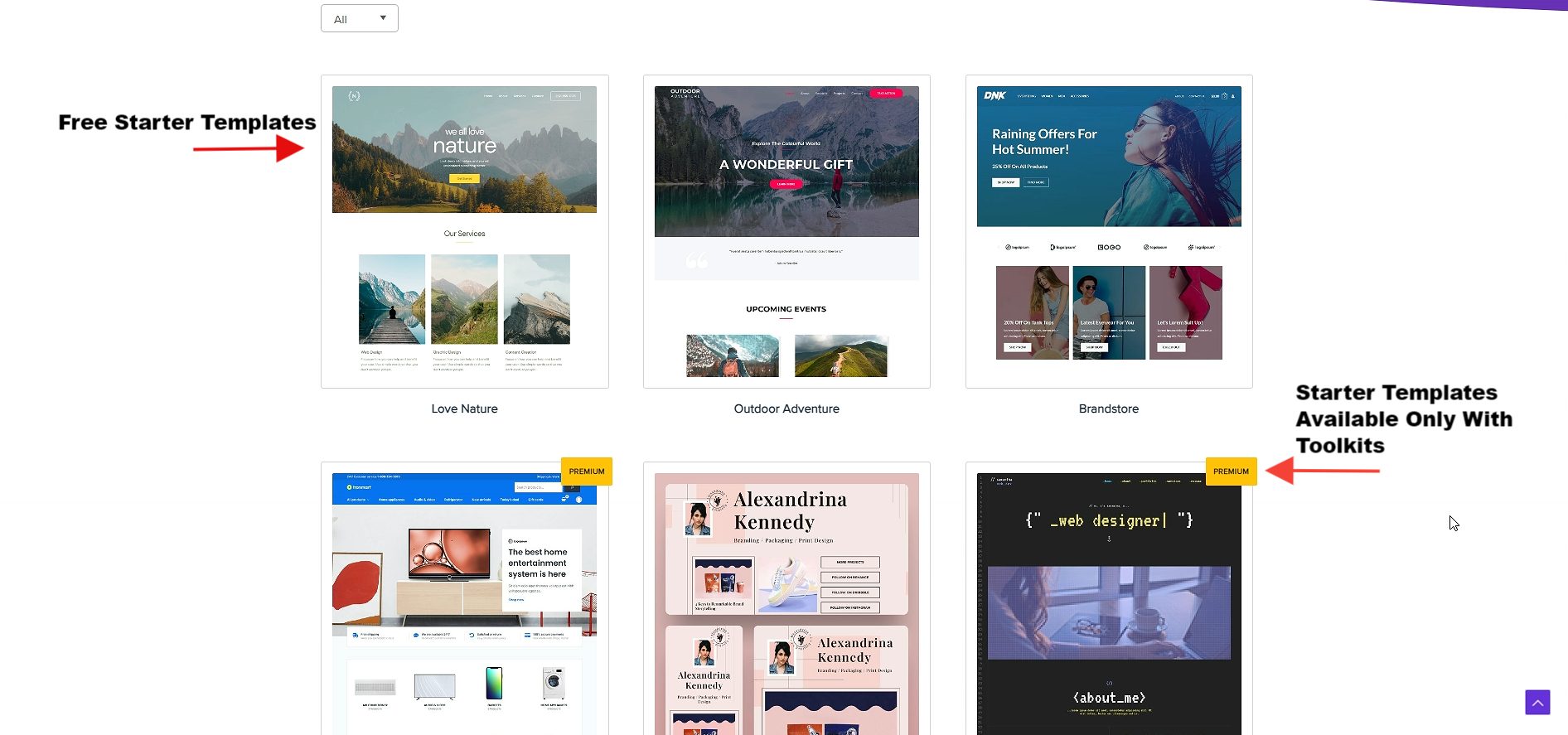 Installing and Importing Starter Templates