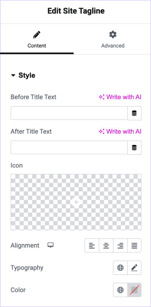 Display Style Wordpress Site Tagline