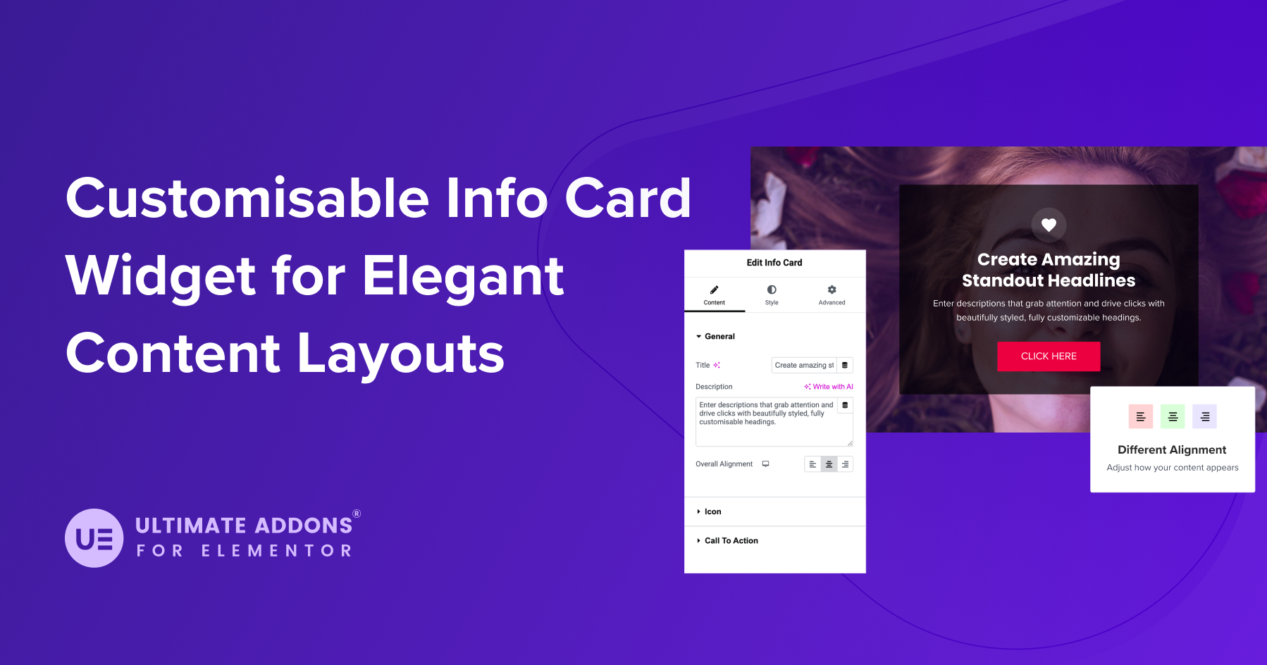 Customizable Info Card Widget for Elegant Content Layouts
