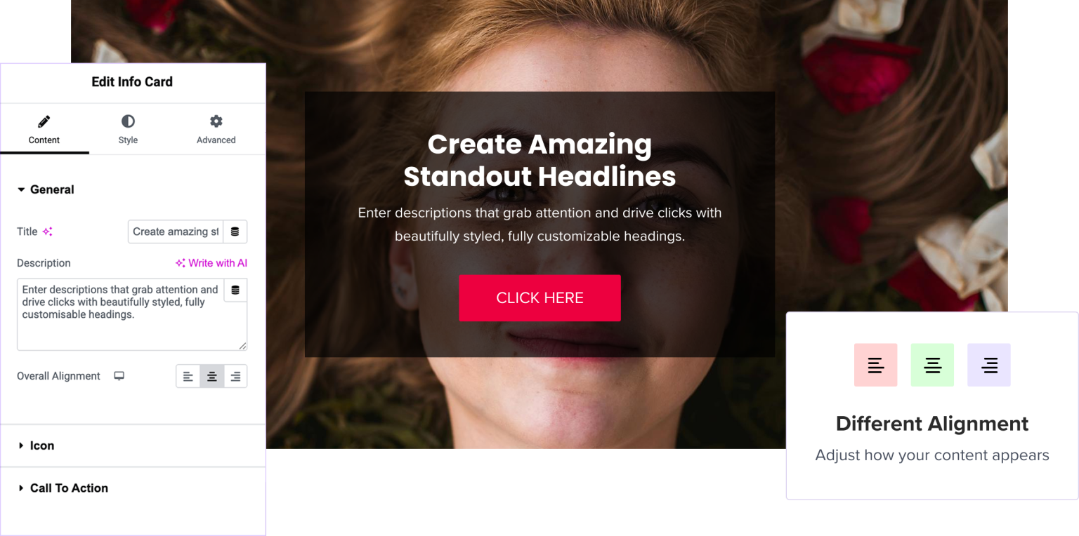 Customizable Info Card Widget for Elegant Content Layouts