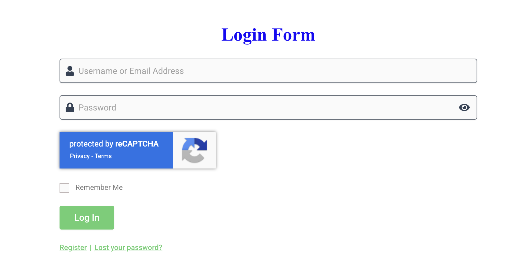 Google reCAPTCHA v3 in Login Form for Elementor