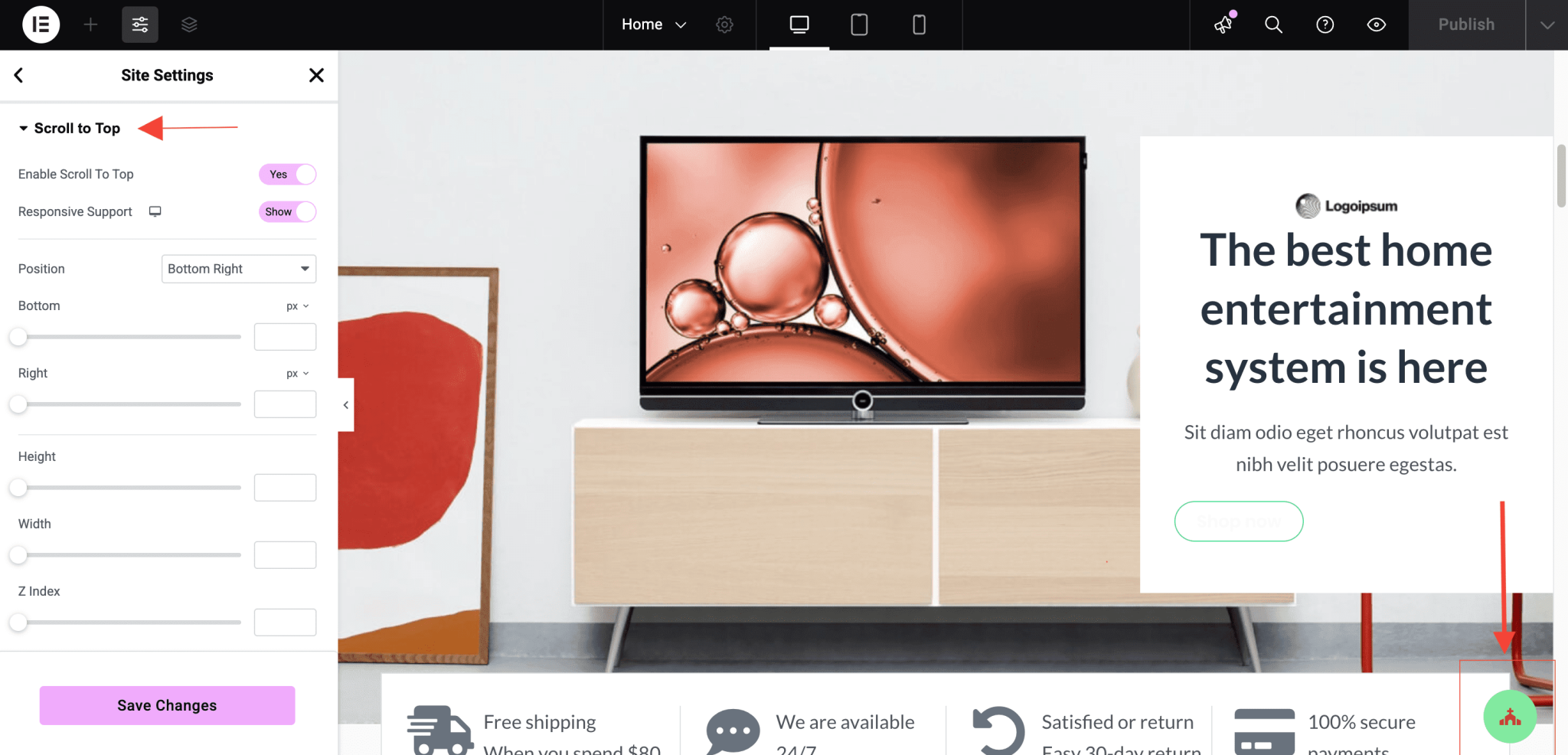 Scroll to Top (Extension)